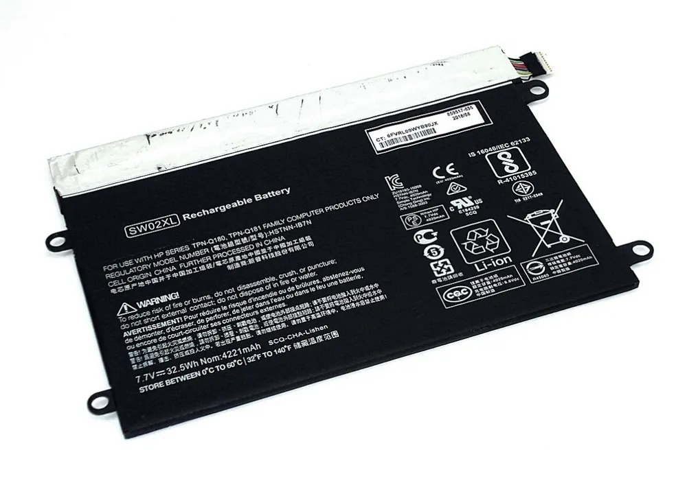 Аккумуляторная батарея для ноутбука HP X2 210 G2 SW02XL 7.7V 4221mAh