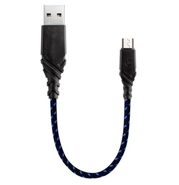 Кабель EnergEA NyloGlitz Micro-USB 18 см, цвет Синий (CBL-NGAM-BLU018)