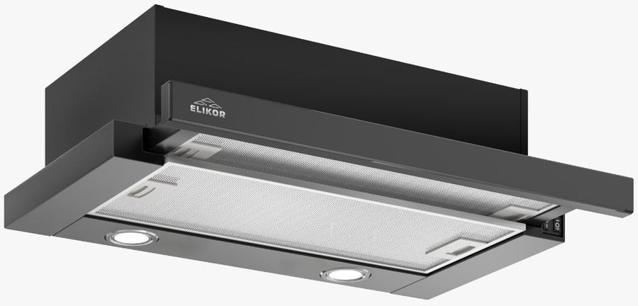 Вытяжка встраиваемая ELIKOR Интегра Glass 60П-400-В2Л черный/стекло черное