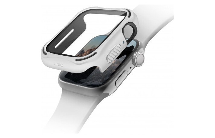 Чехол Uniq TORRES +9H glass Anti-microbial для Apple Watch 44 мм, Белый (44MM-TORWHT)