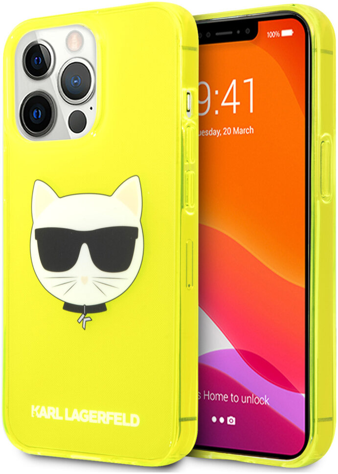 Чехол CG Mobile Karl Lagerfeld TPU FLUO Choupette Hard для iPhone 13 Pro KLHCP13LCHTRY