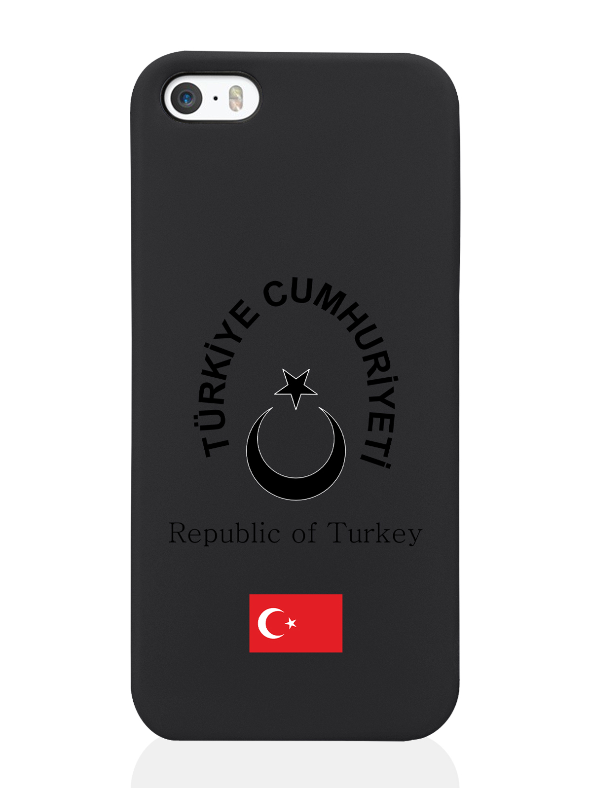 Чехол для iPhone 5/5s Черный лаковый Герб Турции черный