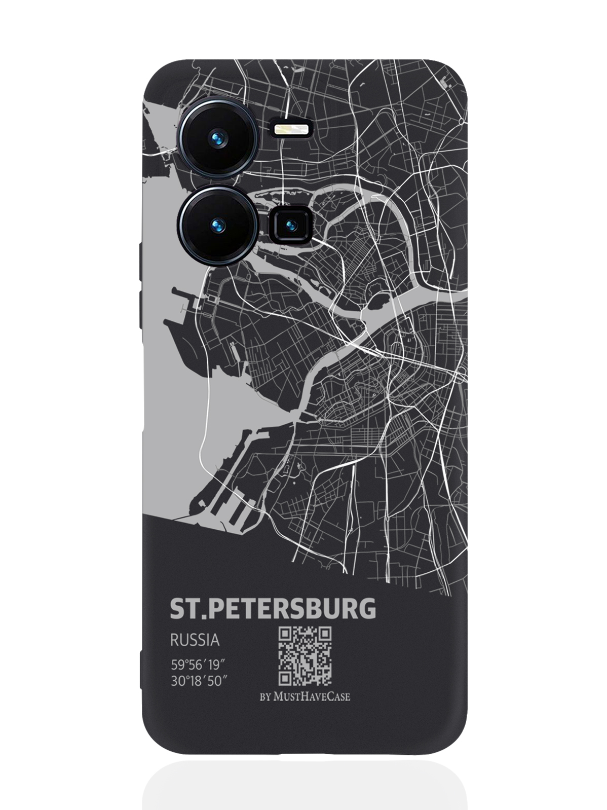 Чехол MustHaveCase для Vivo Y35 Карта Санкт-Петербурга черный