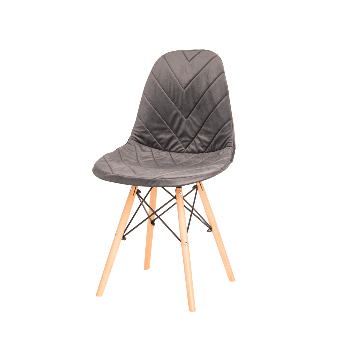 Чехол для стула в стиле Eames LuxAlto 11484, Велюр Серый, 4 шт.
