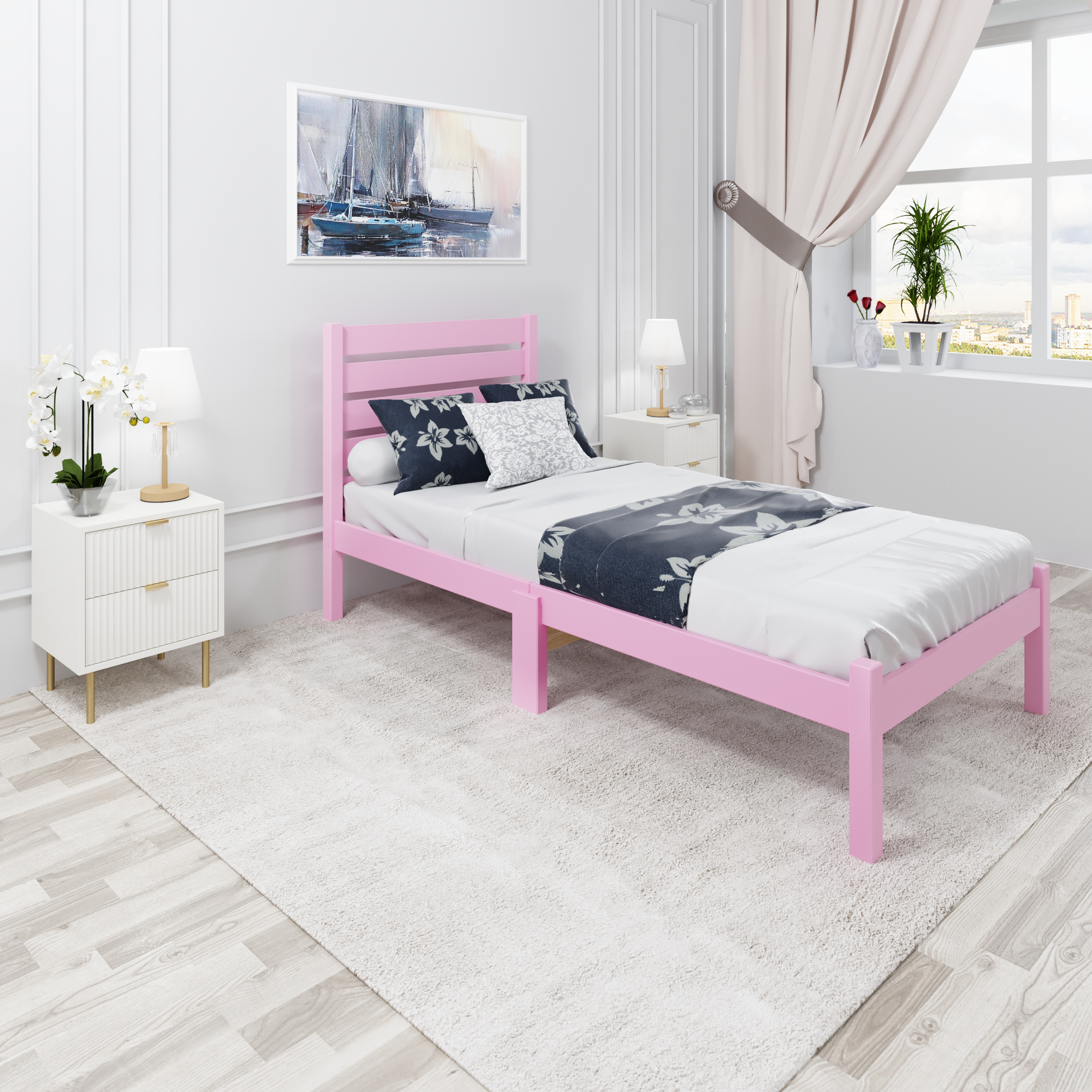 Кровать Solarius Классика Компакт 60х190, розовый
