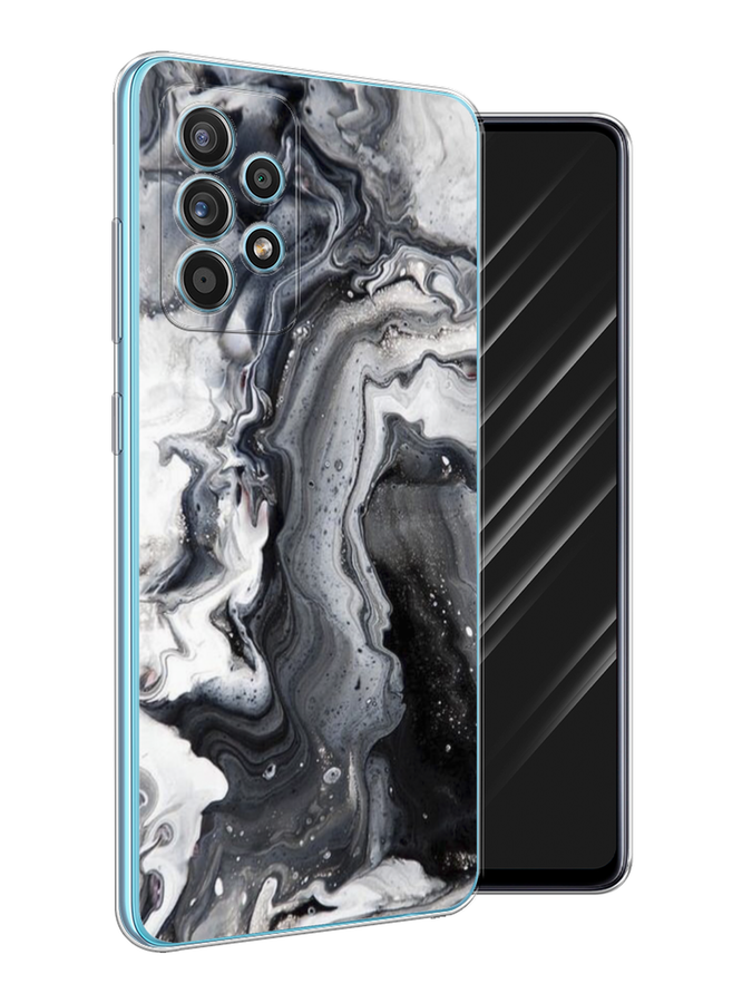 Чехол Awog на Samsung Galaxy A52 / Самсунг A52 "Бело-черные сложные полосы"