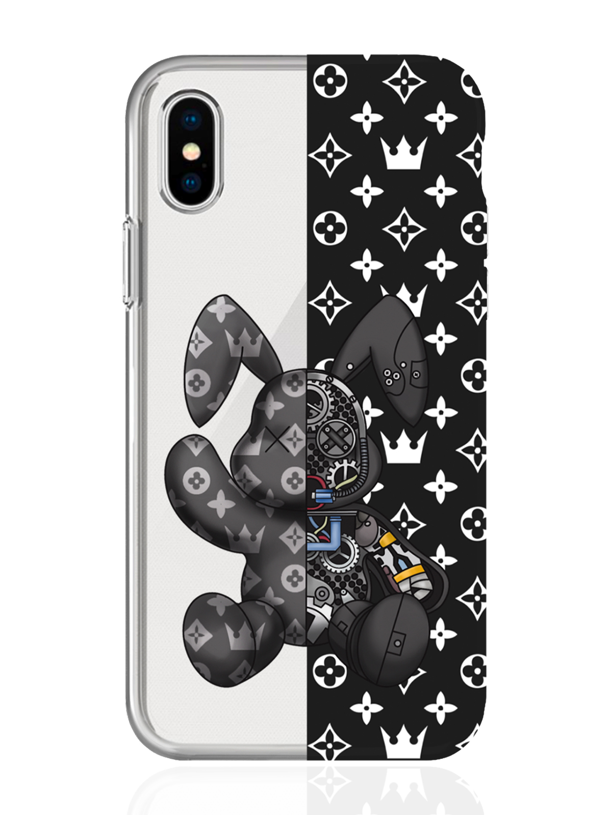 Чехол MustHaveCase для iPhone X/XS Bunny Черный прозрачный