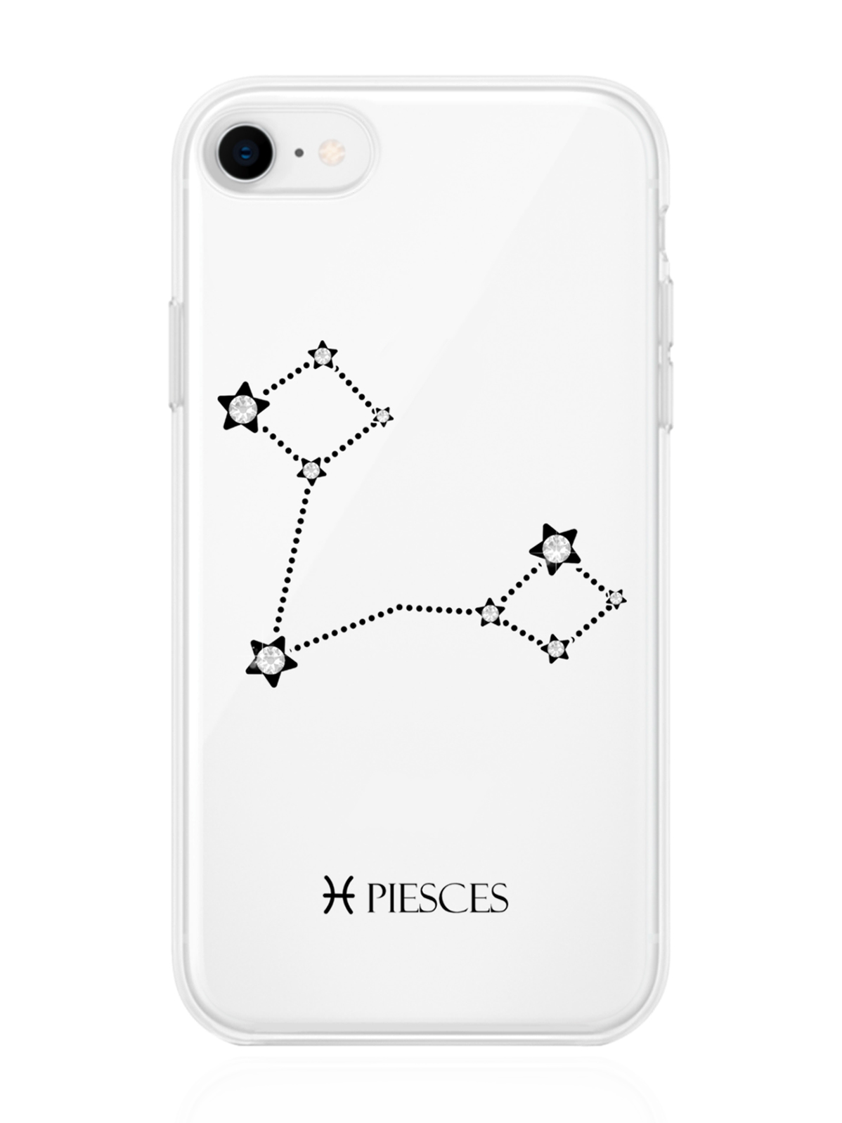 Чехол с инкрустацией кристаллами Lux для iPhone 7/8/SE2020 Рыбы Pisces