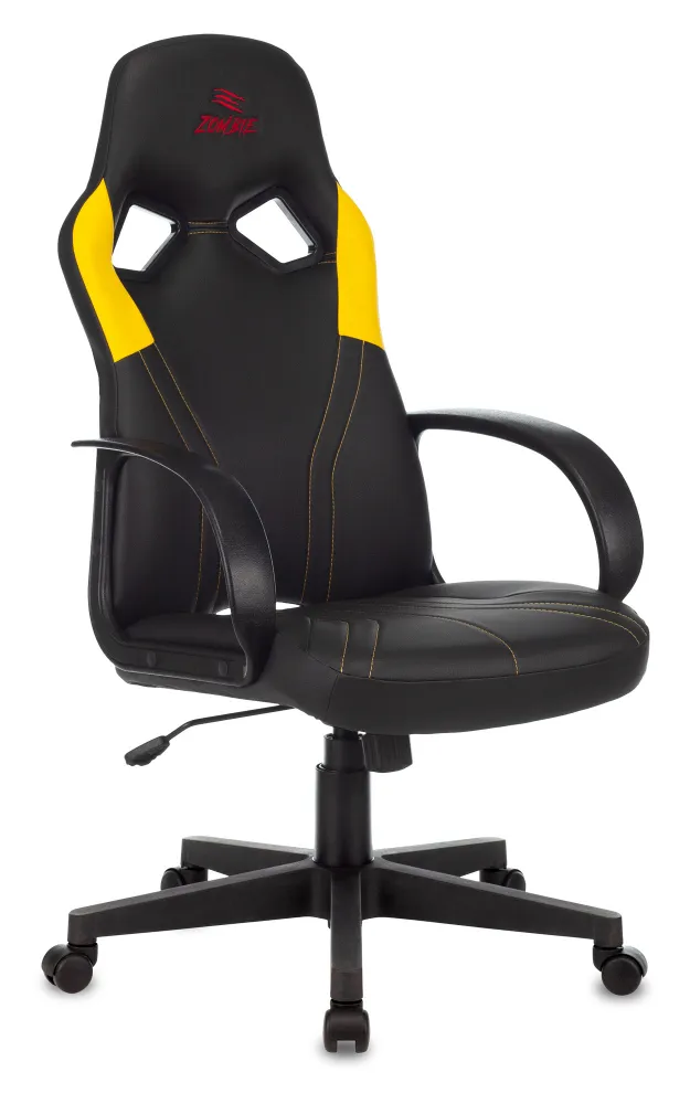 Игровое компьютерное кресло, Офисное кресло Бюрократ Zombie RUNNER, черный/желтый