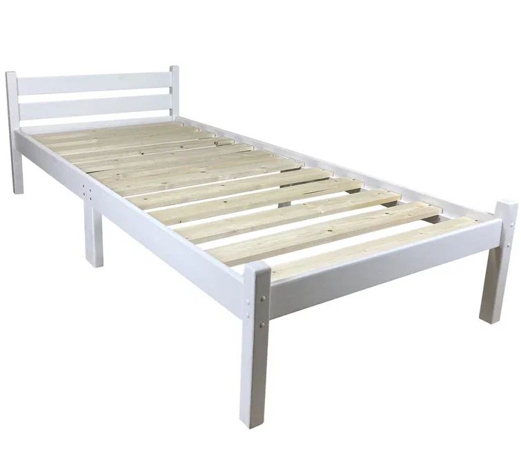 Кровать односпальная Solarius, Классика Компакт 100х190, цвет белый