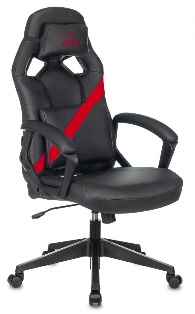 Игровое компьютерное кресло ZOMBIE DRIVER LB., Экокожа, черный/красный