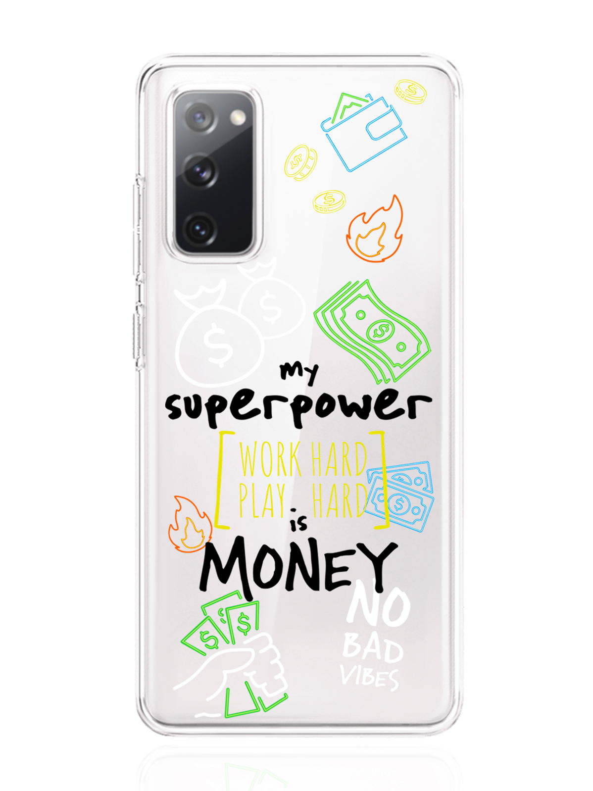 Чехол MustHaveCase для Samsung Galaxy S20 FE My Superpower is Money прозрачный