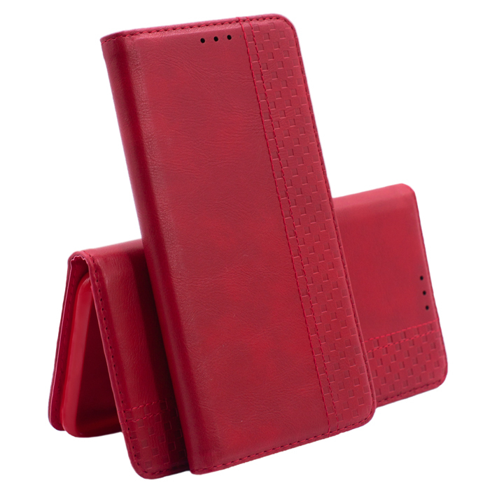 Чехол-книжка President Wallet из экокожи для Samsung Galaxy S21 Ultra (красный)