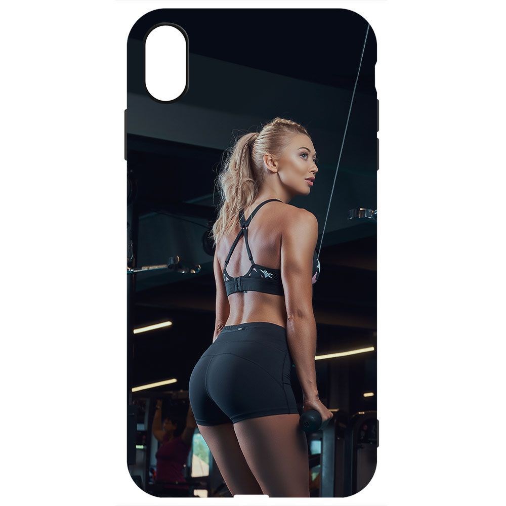 Чехол-накладка Krutoff Soft Case Шорты женские для iPhone XS Max черный