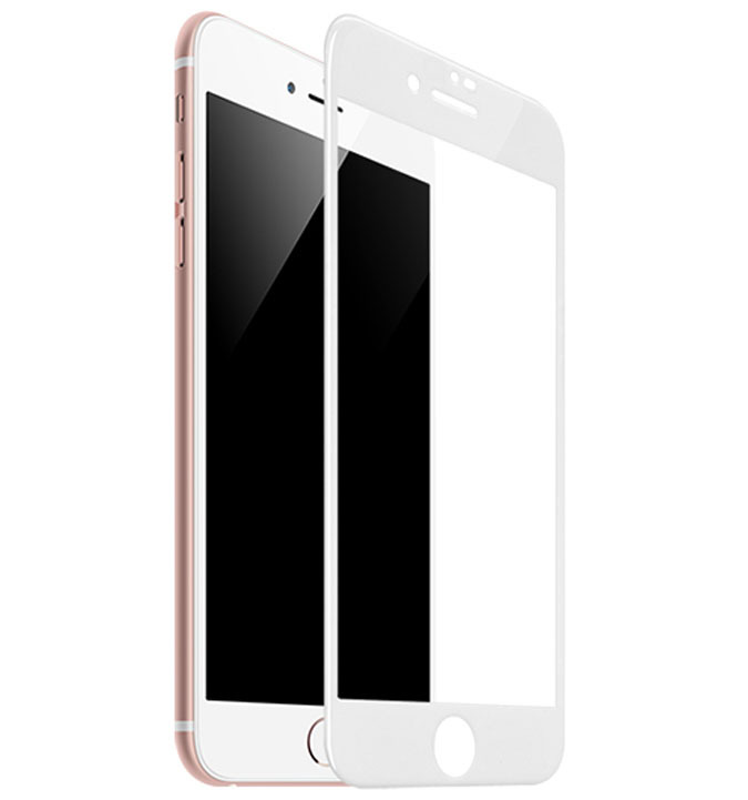 Защитное 3D стекло для iPhone 6 противоударное / закругленные края (Белый)