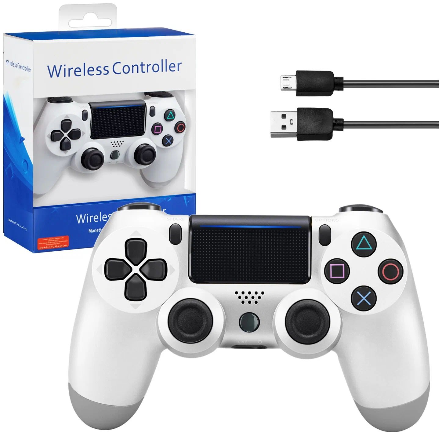 Геймпад ЛУЧШЕЕ ДЛЯ ЛУЧШИХ Dualshock 4 v2 для Playstation 4 WHITE (Не оригинал)