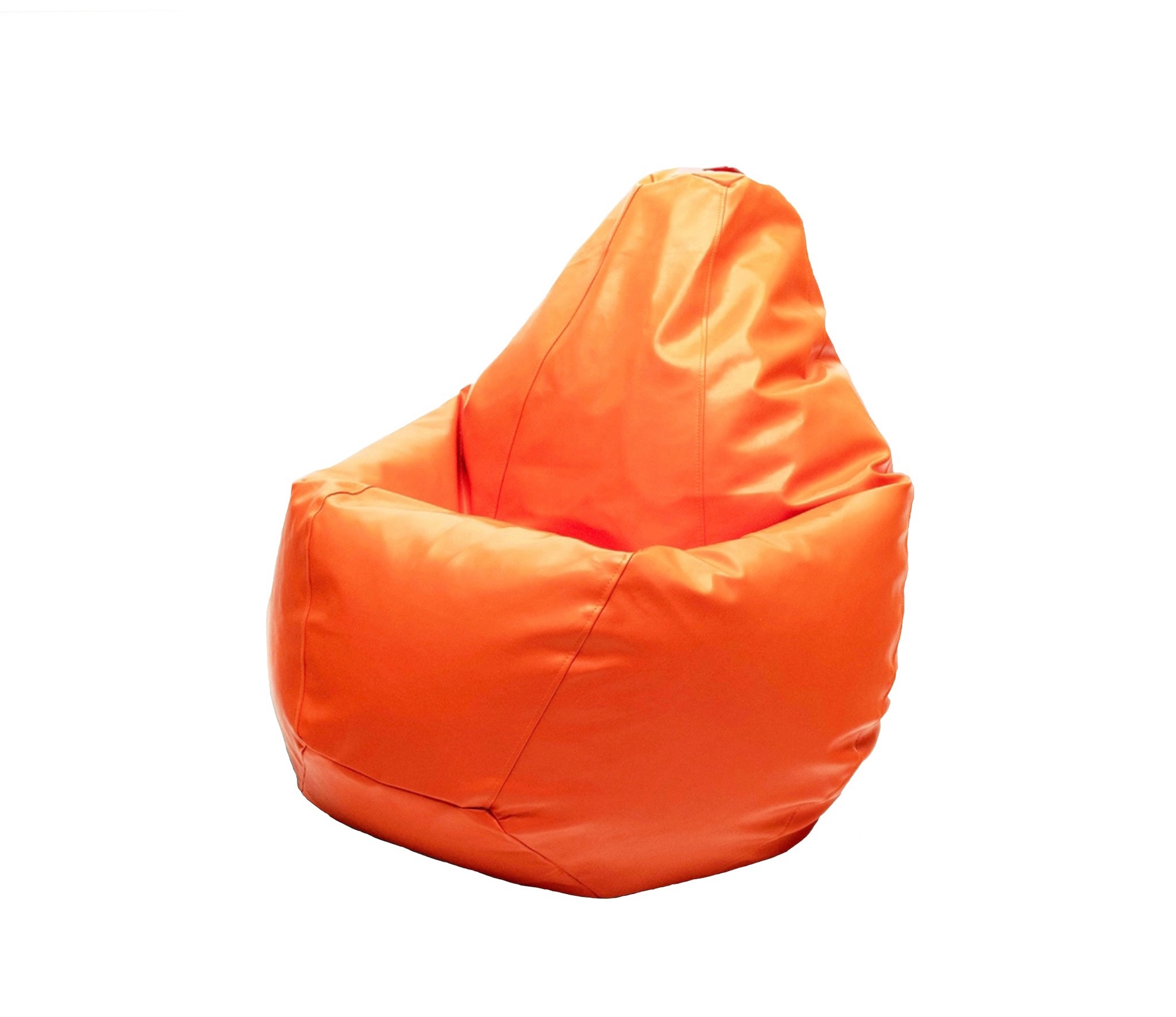 кресло мешок WowPuff ГРУША малая 90см пенополистирол экокожа. Оранжевый