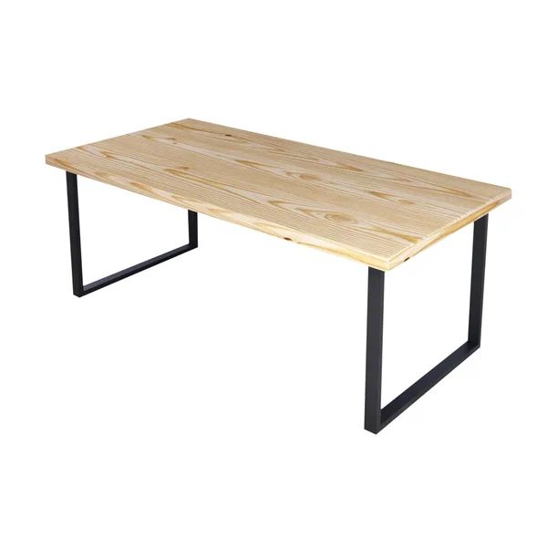Журнальный стол Solarius Loft металл-дерево 140х60х50,без шлифовки и покраски,черные ножки