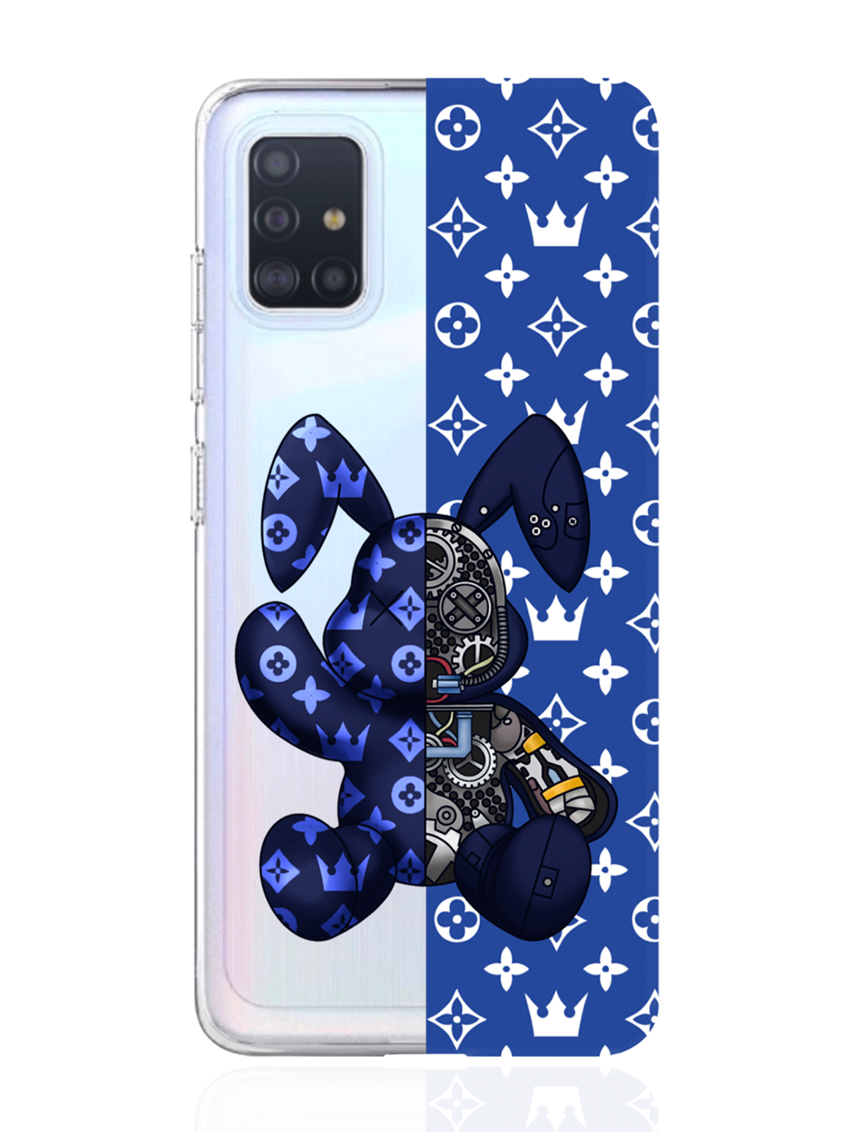 Чехол MustHaveCase для Samsung Galaxy A51 Bunny Синий прозрачный