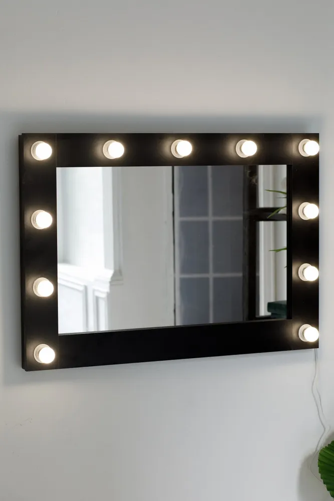 Гримерное зеркало 80см х 60см, черный/ косметическое зеркало