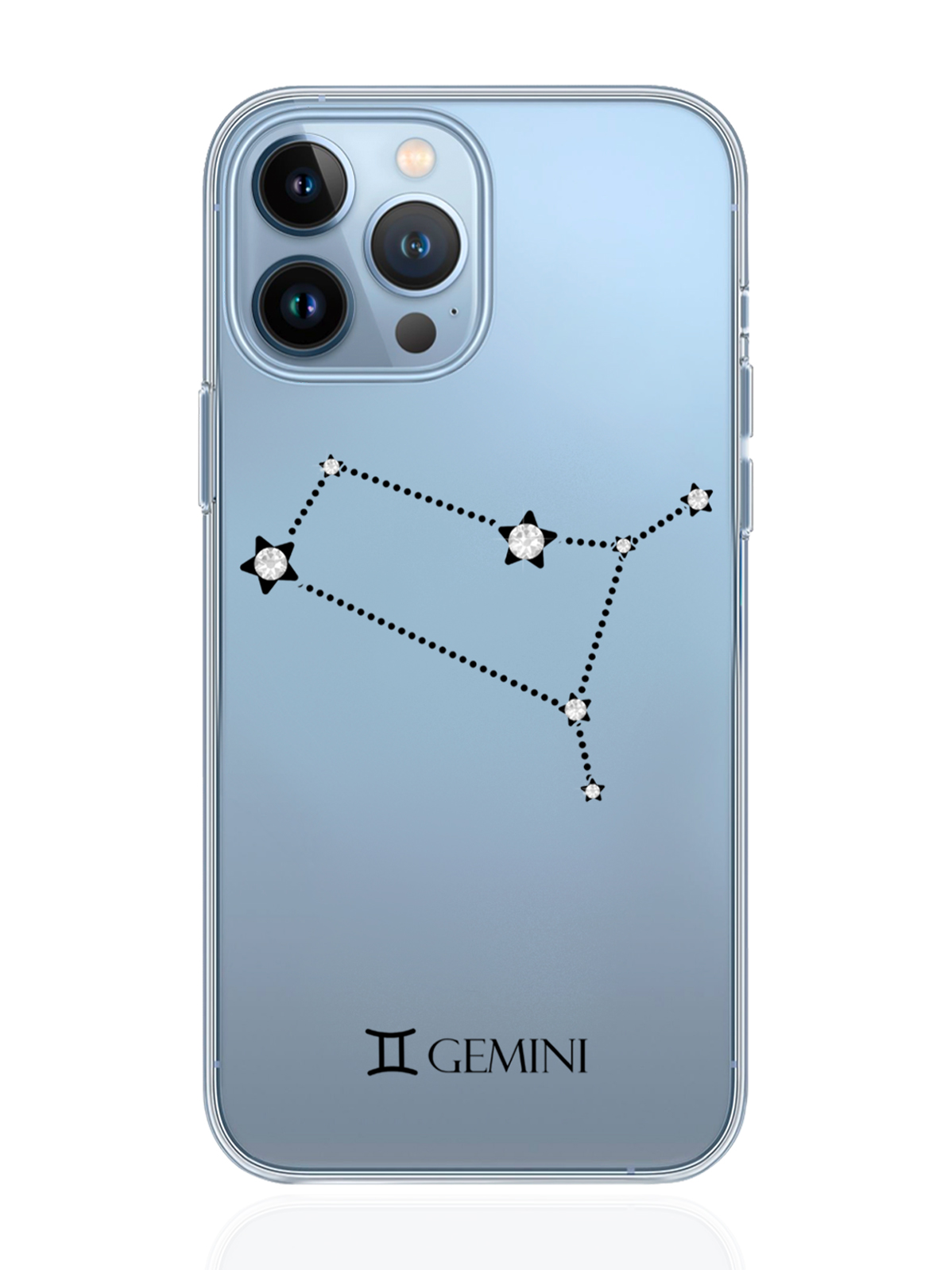 Чехол с инкрустацией кристаллами Lux для iPhone 13 Pro Max Близнецы Gemini