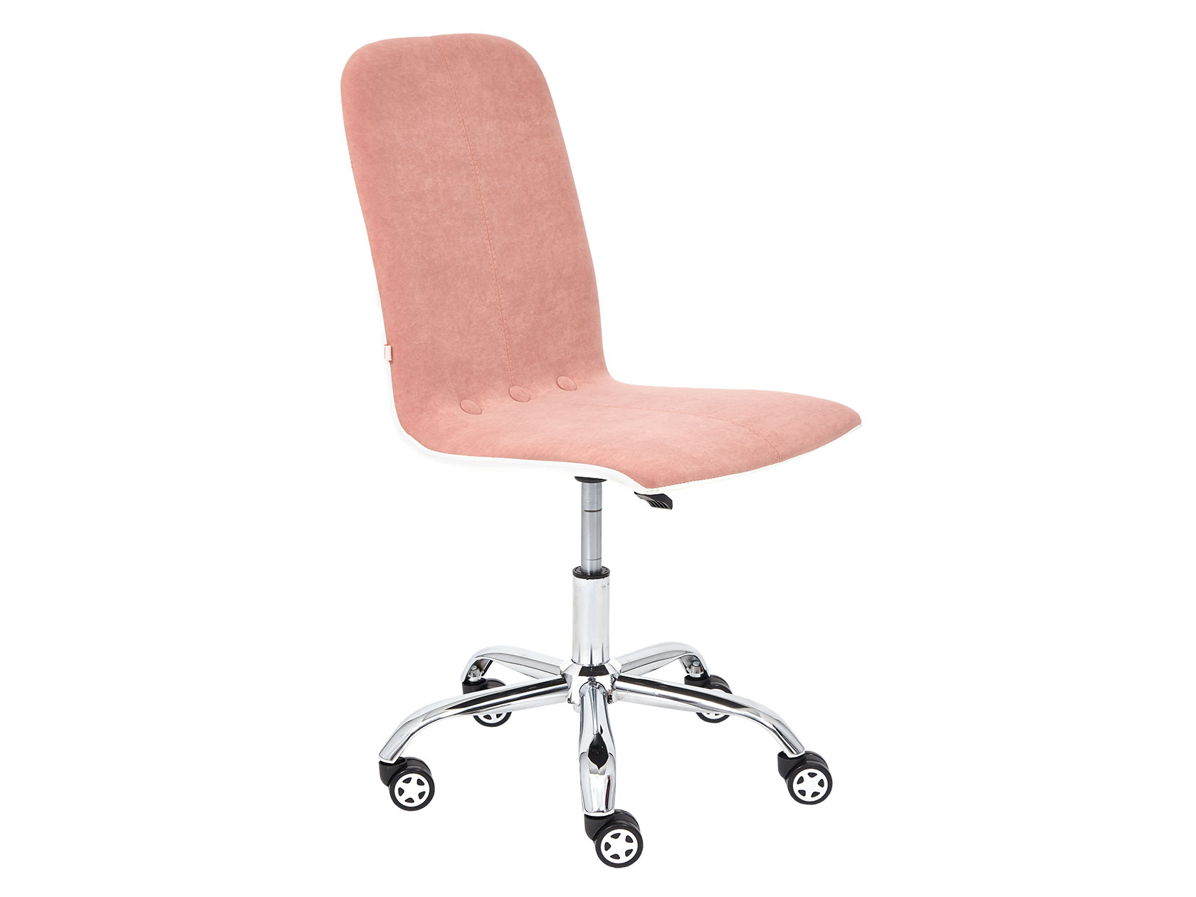Офисное кресло RIO Розовый, флок/Белый, кожзам