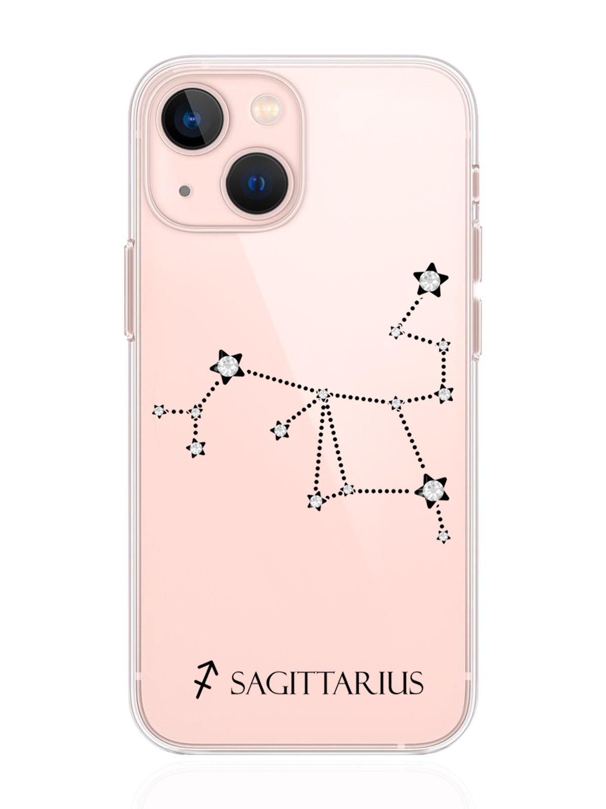 Чехол с инкрустацией кристаллами Lux для iPhone 13 Mini Стрелец Sagittarius