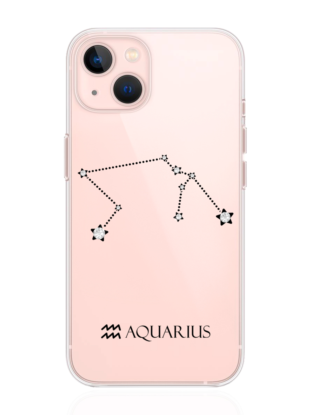 Чехол с инкрустацией кристаллами Lux для iPhone 13 Водолей Aquarius