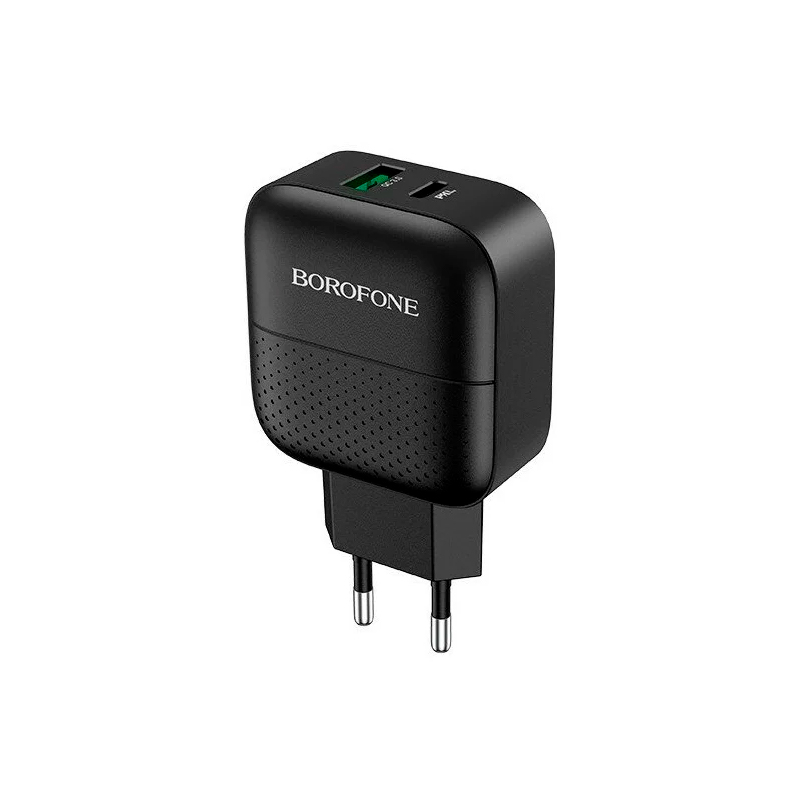 Сетевое зарядное устройство Borofone BA46A Premium USB+Type-C PD18+QC3.0 Black(27336)