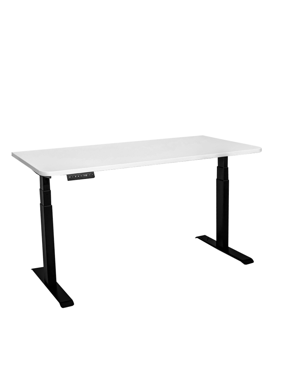 Электрический стол с подъемным механизмом LuxAlto, Черный, Белый 140x60x2,5см, 34202