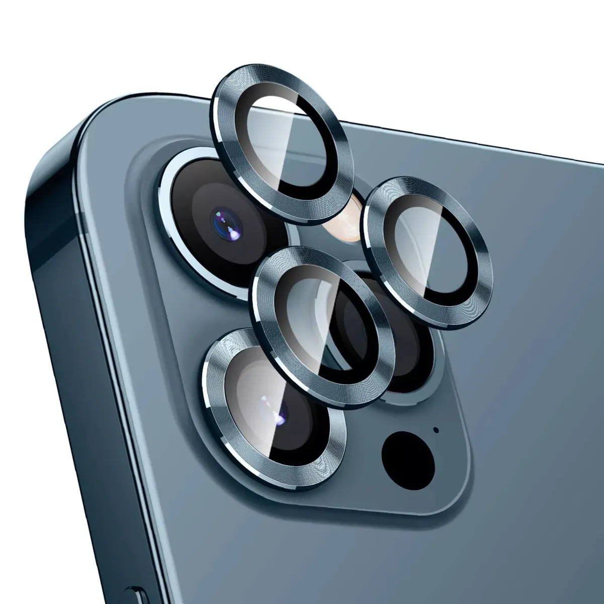 Защитное стекло линзы QVATRA на камеру iPhone 13 Pro Синий