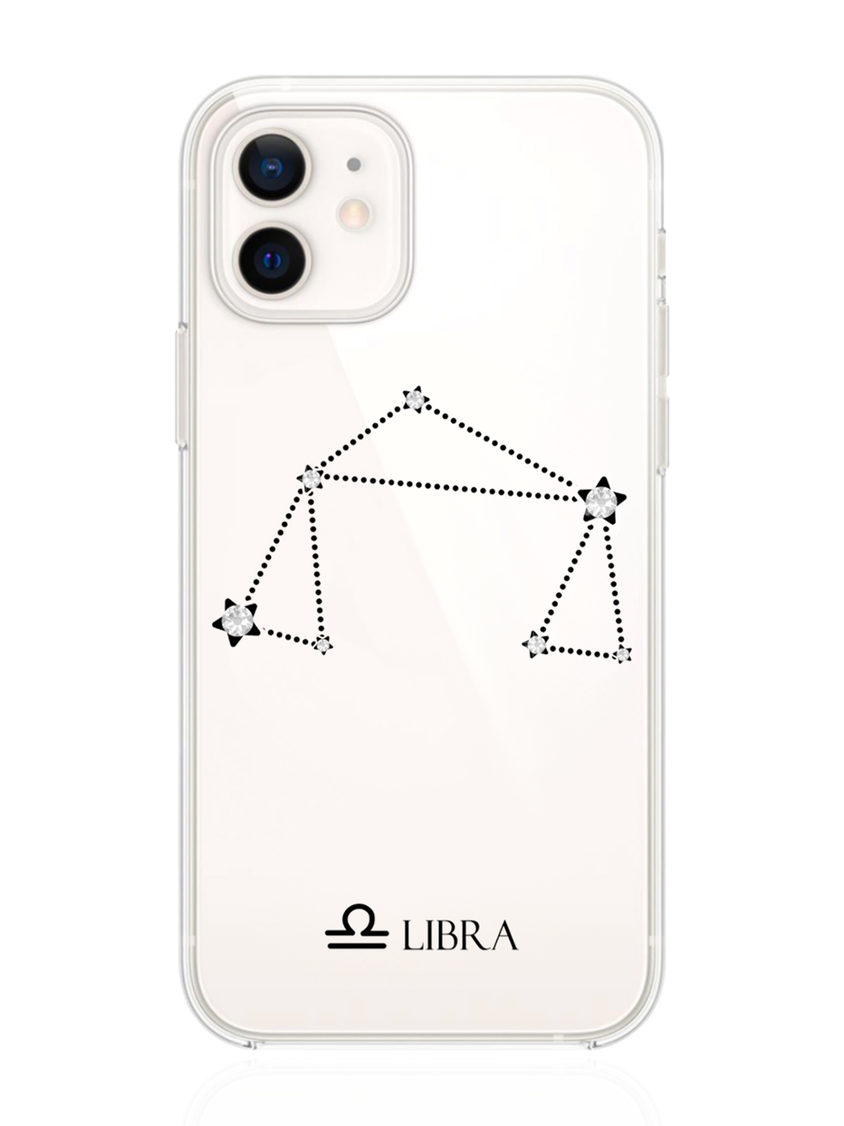 Чехол с инкрустацией кристаллами Lux для iPhone 12/12 Pro Весы Libra