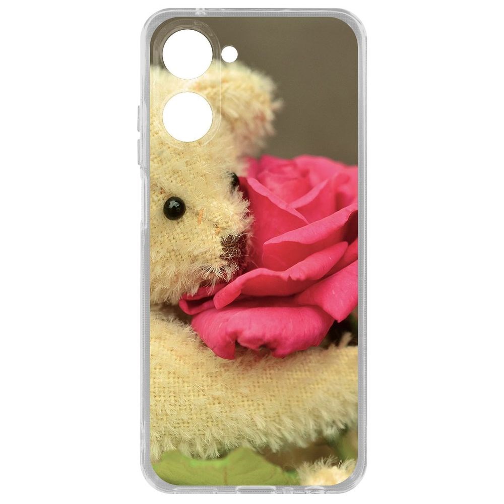Чехол Медвежонок с розой для Realme 10 4G