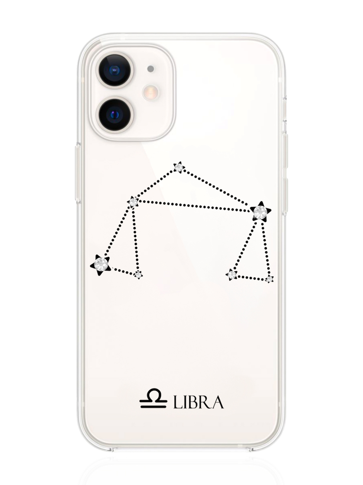 Чехол с инкрустацией кристаллами Lux для iPhone 12 Mini Весы Libra