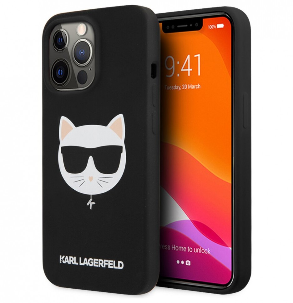 Чехол CG Mobile Karl Lagerfeld Liquid silicone Choupette Hard iPhone 13 Pro Max, Черный