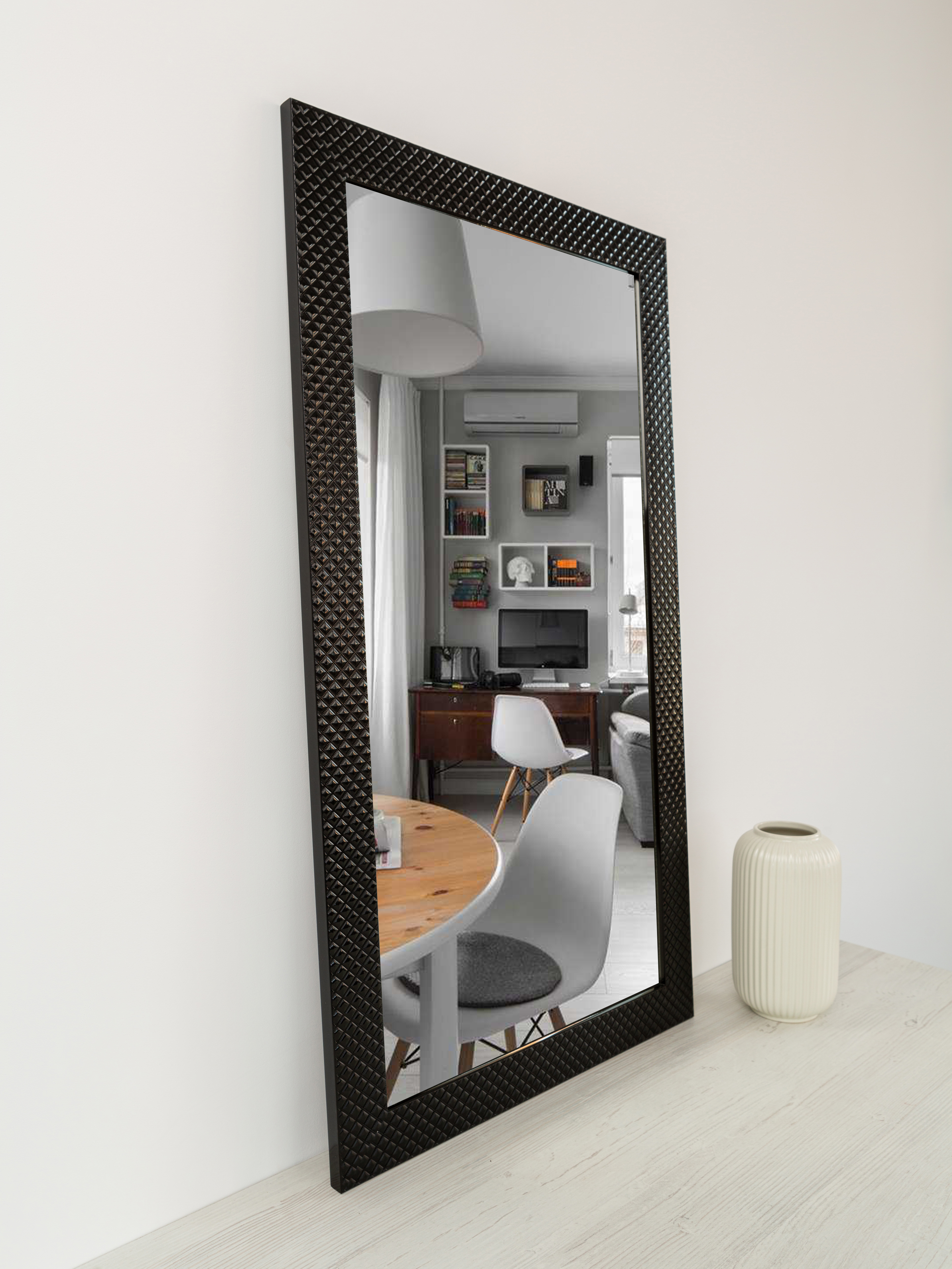 Зеркало настенное ЗеркалоОК 50х110 в черной раме