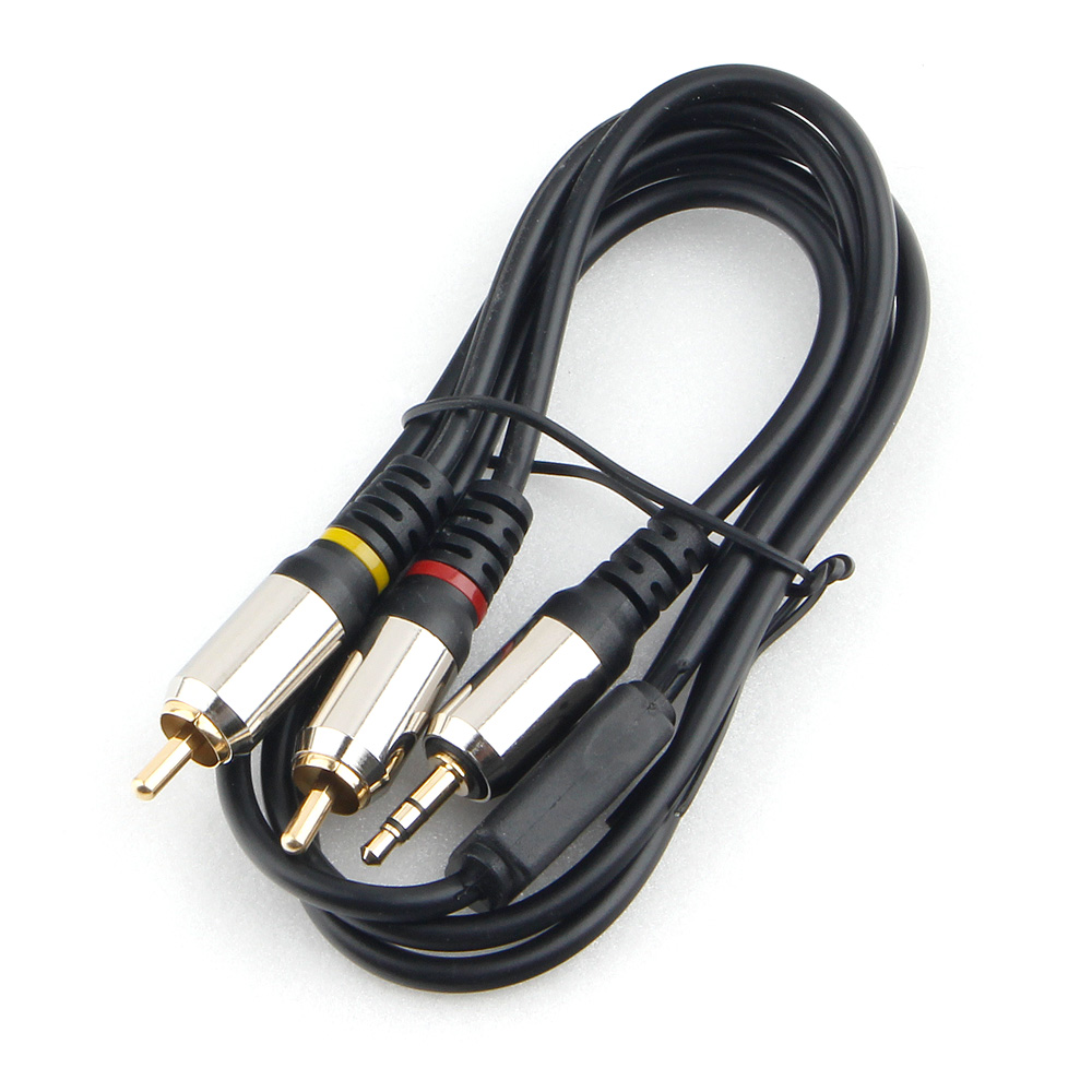 Кабель AUX Cablexpert CCAB-02-35M2RM-1MB 3.5 mm jack/2 RCA 1м Black