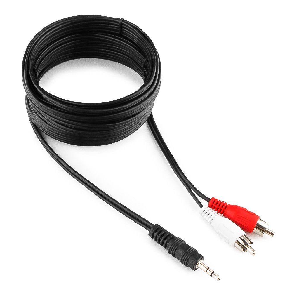 Кабель AUX Cablexpert CCA-458-5M 3.5 mm jack/2 RCA 5м Black