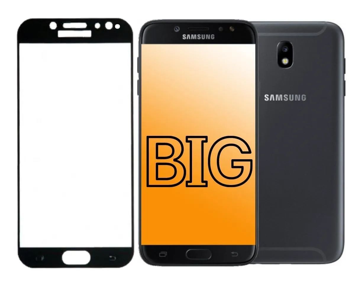 Защитное стекло для Samsung Galaxy J7 (2017) с черной рамкой
