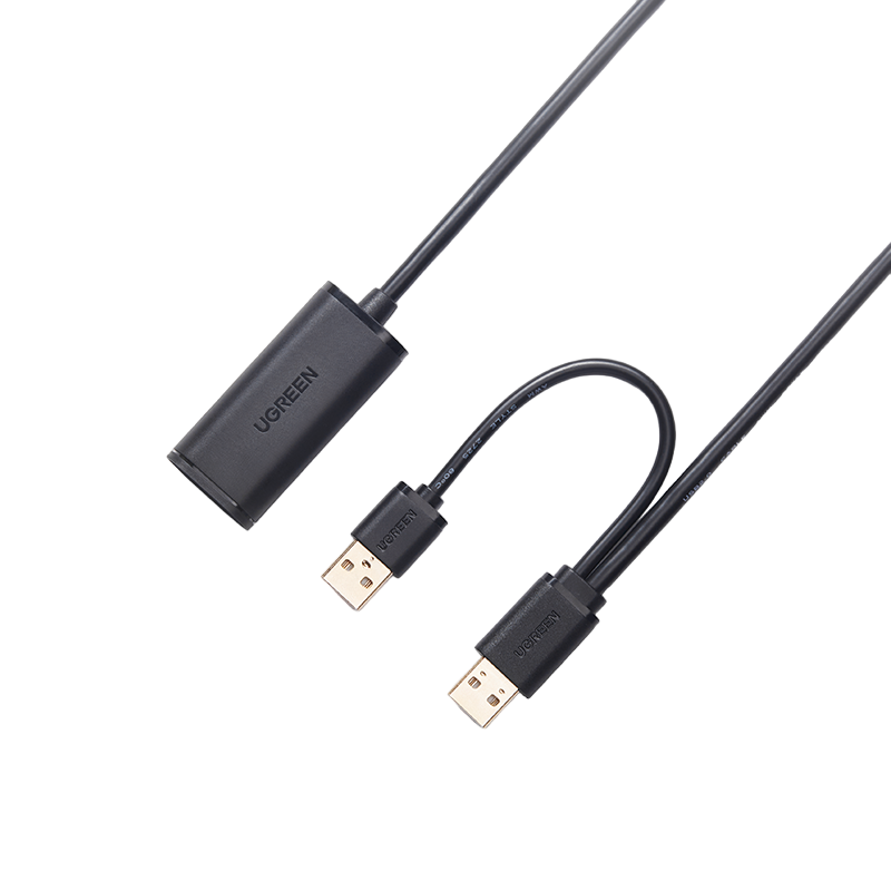 Удлинитель uGreen 2xUSB A-USB A вилка-розетка 10м 20214_