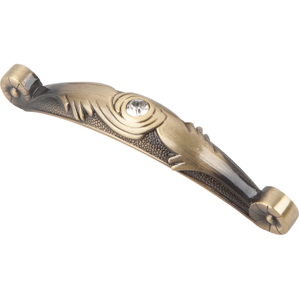 KERRON Ручка-скоба с кристаллами, 96 мм, Д112 Ш16 В26, античная бронза CRL16-96 BA