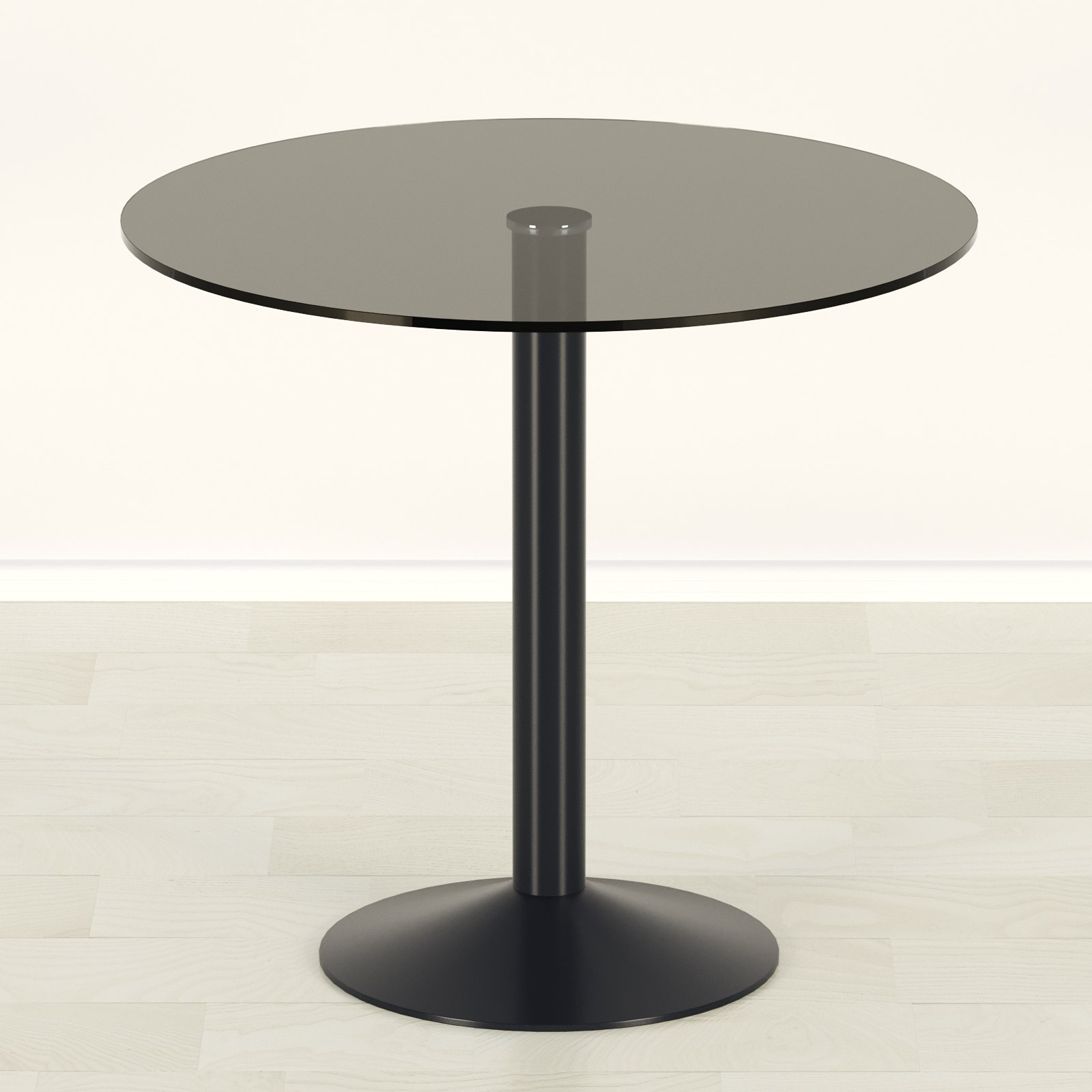 Стеклянный стол Mebel Apartment Троя 18 серый/черный D60