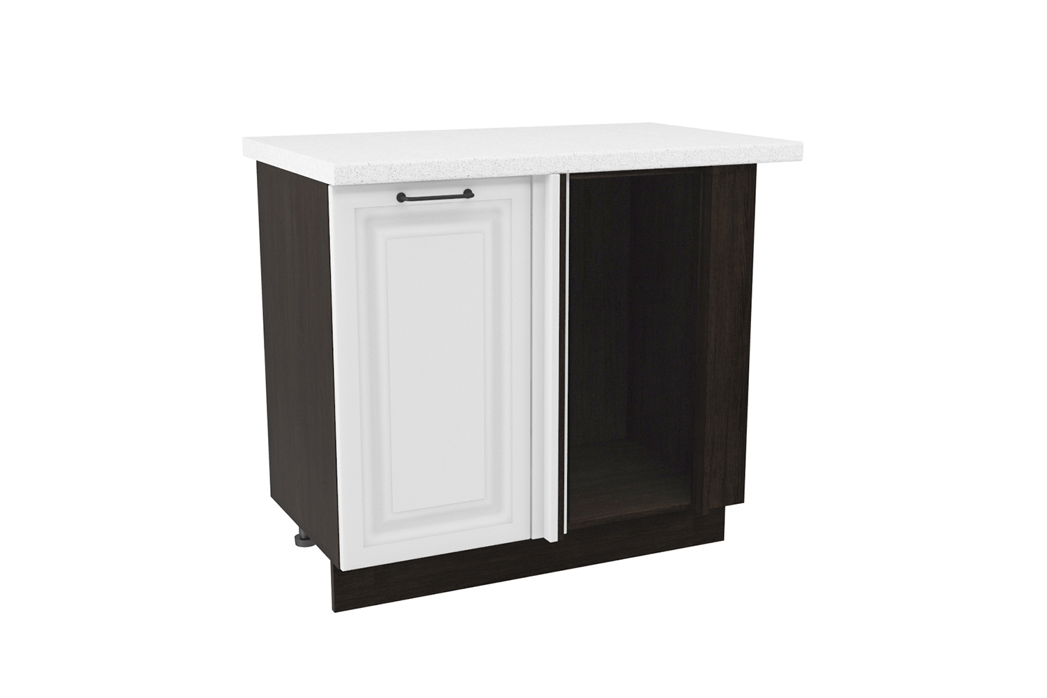Шкаф кухонный напольный, Сурская мебель, Нувель, угловой, 595851, венге/белый софт