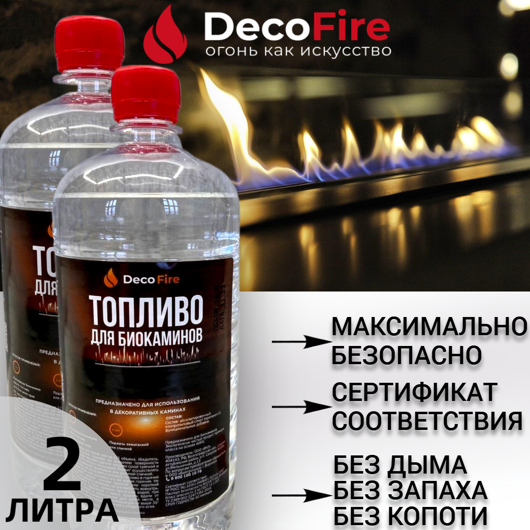 Биотопливо DecoFire БТ2 для биокамина 2 литра