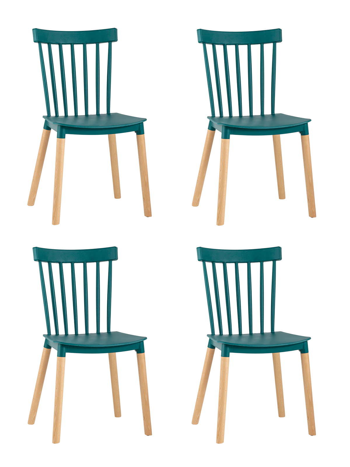 Комплект стульев 4 шт. Stool Group Field, темно-бирюзовый