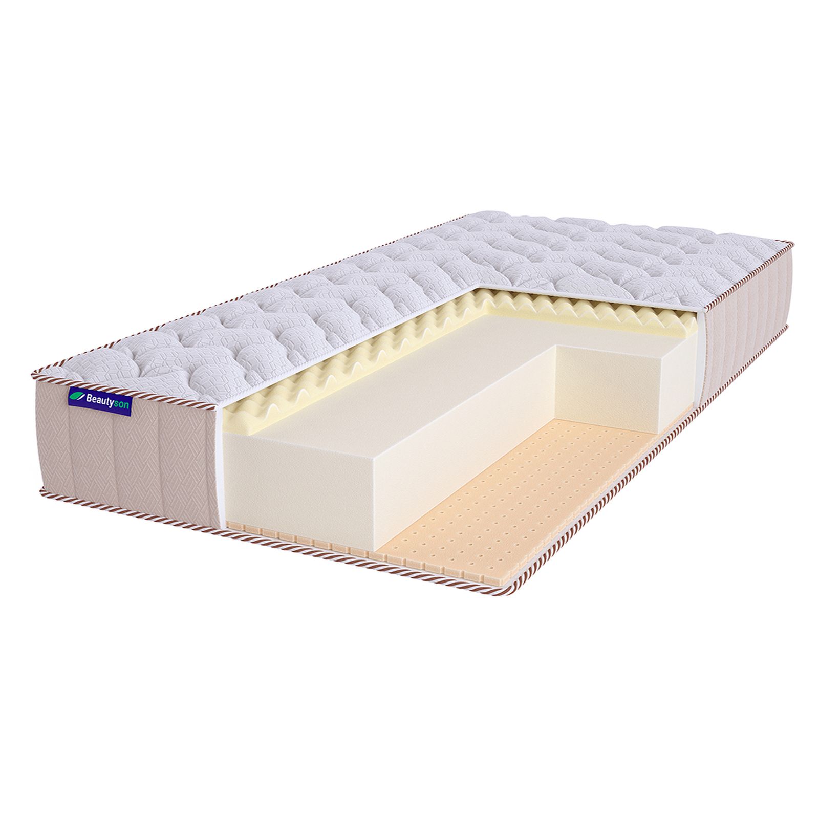 Матрас Beautyson Roll Foam Hard 14 Massage Latex Lux, 125х165, 20 см, беспружинный