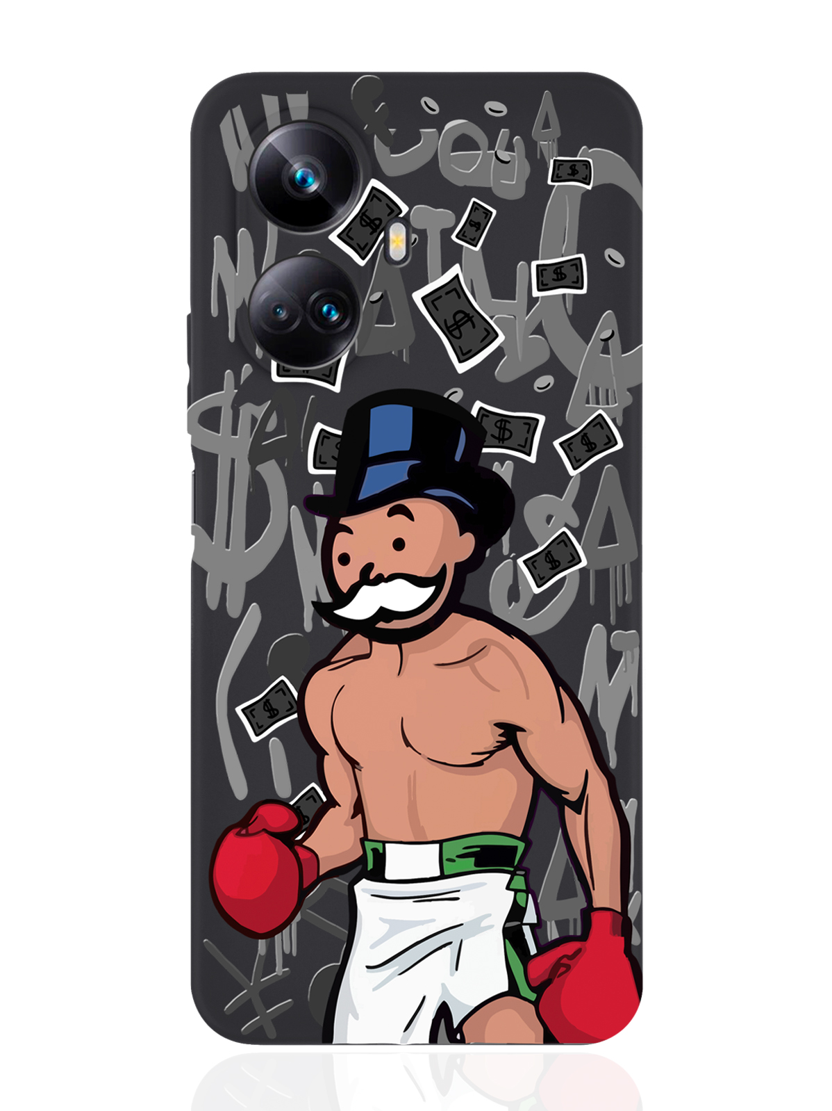 Чехол MustHaveCase для Realme 10 Pro Plus Monopoly Boxing/Монополия Боксер черный
