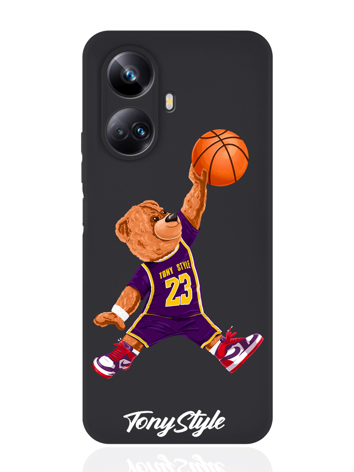 Чехол Tony Style для Realme 10 Pro Tony Style баскетболист с мячом черный