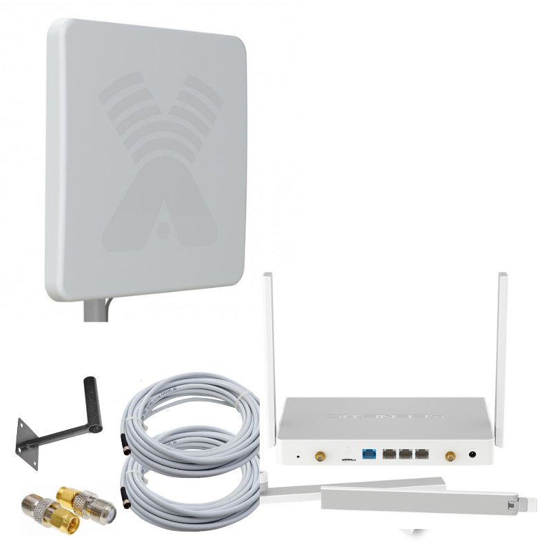 Роутер 3G/4G-WiFi Keenetic Hero 4G+ LTE cat.6, до 300 Мбит/c с уличной антенной ZETA-F MIM