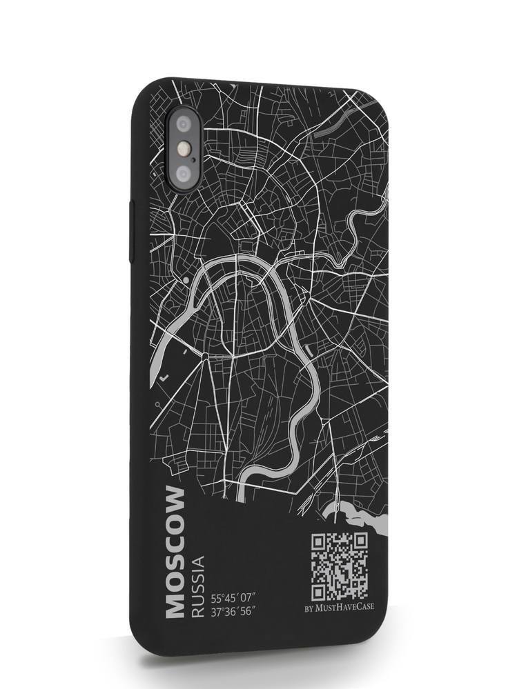 Чехол MustHaveCase для iPhone XS Max Карта Москвы черный